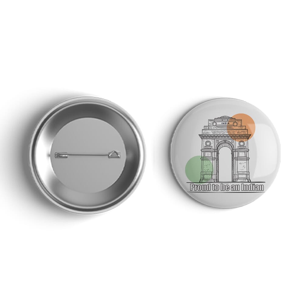 Proud to be an Indian -Button Badge - White